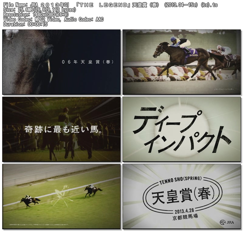 JRA 2013年GI 「THE LEGEND」天皇賞（春）（2013.04－15s）(ts)